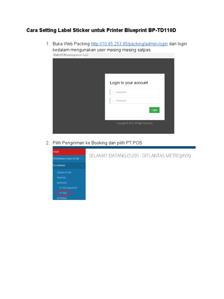 Cara Setting Label Sticker Untuk Printer Blueprint BP-TD110D | PDF
