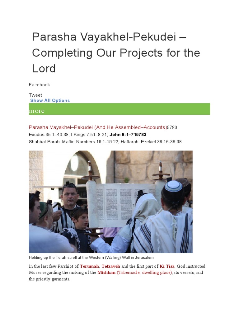 Parasha Vayakhel | PDF | Tabernacle | Shabbat