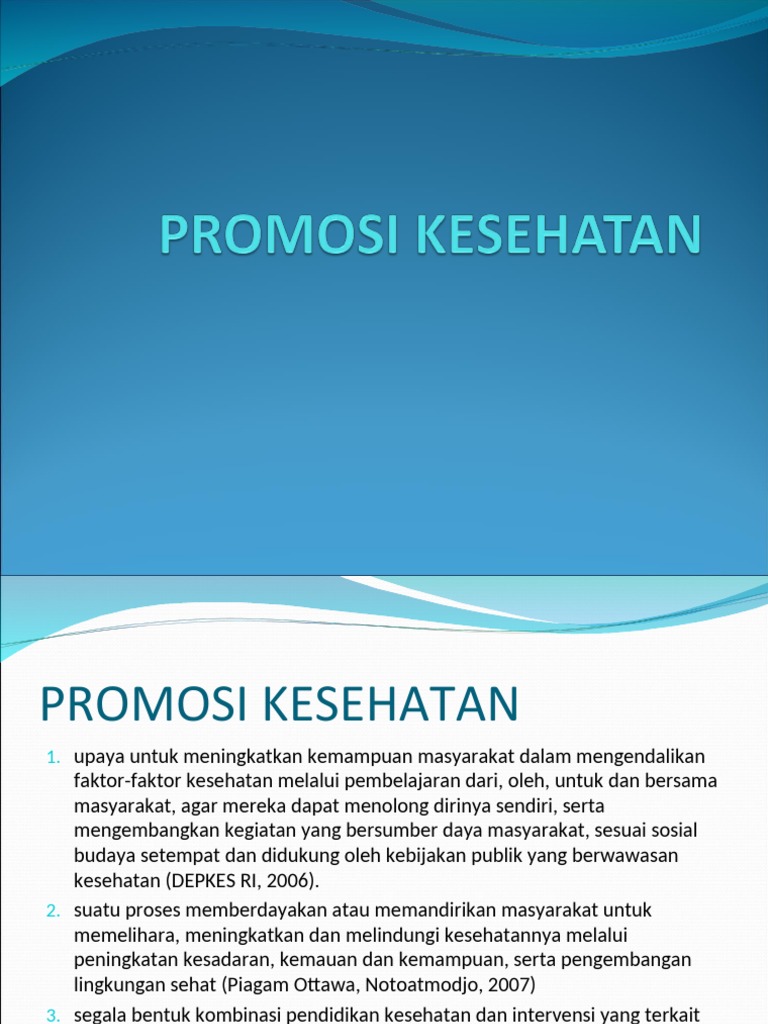 Promosi Kesehatan | PDF | Pengembangan Diri | Sains & Matematika