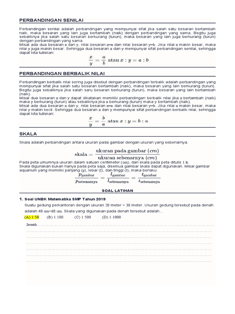 Perbandingan Senilai | PDF | Sains & Matematika
