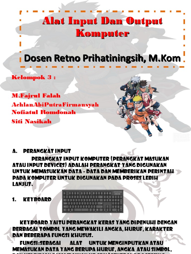 Alat Input Dan Output Komputer | PDF