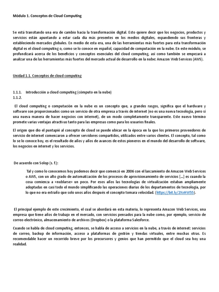 Introducción a Cloud Computing en AWS | PDF | Computación en la nube | Internet