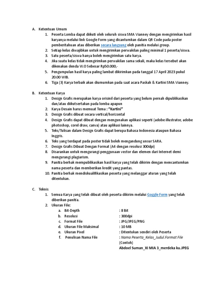 Kriteria Dan Ketektuan Lomba Design Grafis | PDF