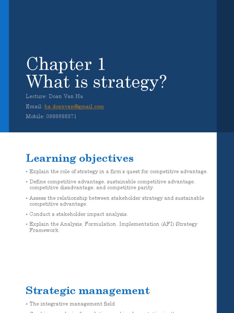 VNUIS - SM - Chaper 1 - SV | PDF | Competitive Advantage | Strategic ...