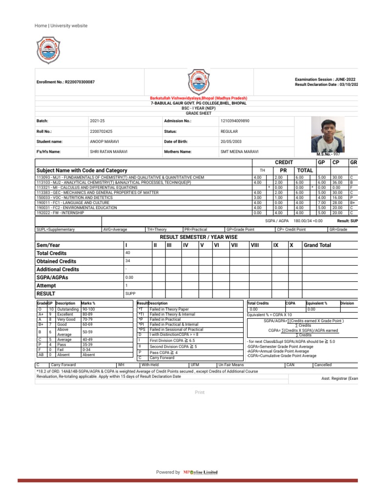 Barkatullah University, Bhopal | PDF