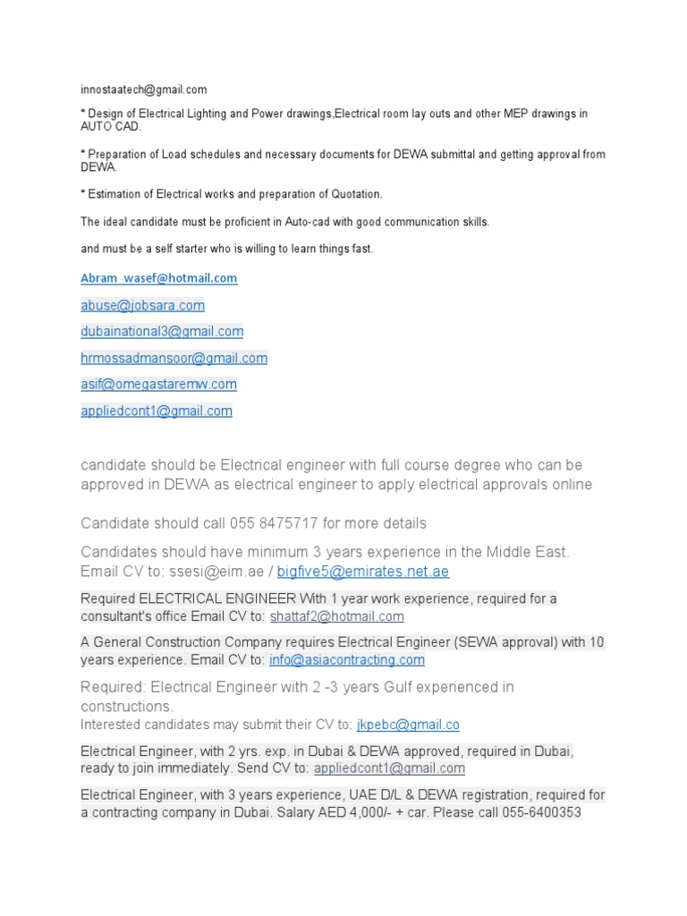 DEWA Approved Engineer Requirements | PDF