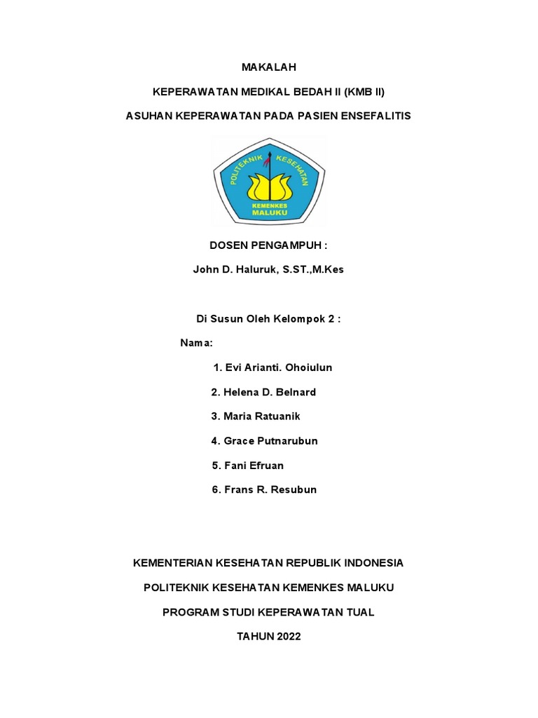 Makalah KMB Ensefalitis Kel 2 | PDF | Pengembangan Diri | Sains & Matematika