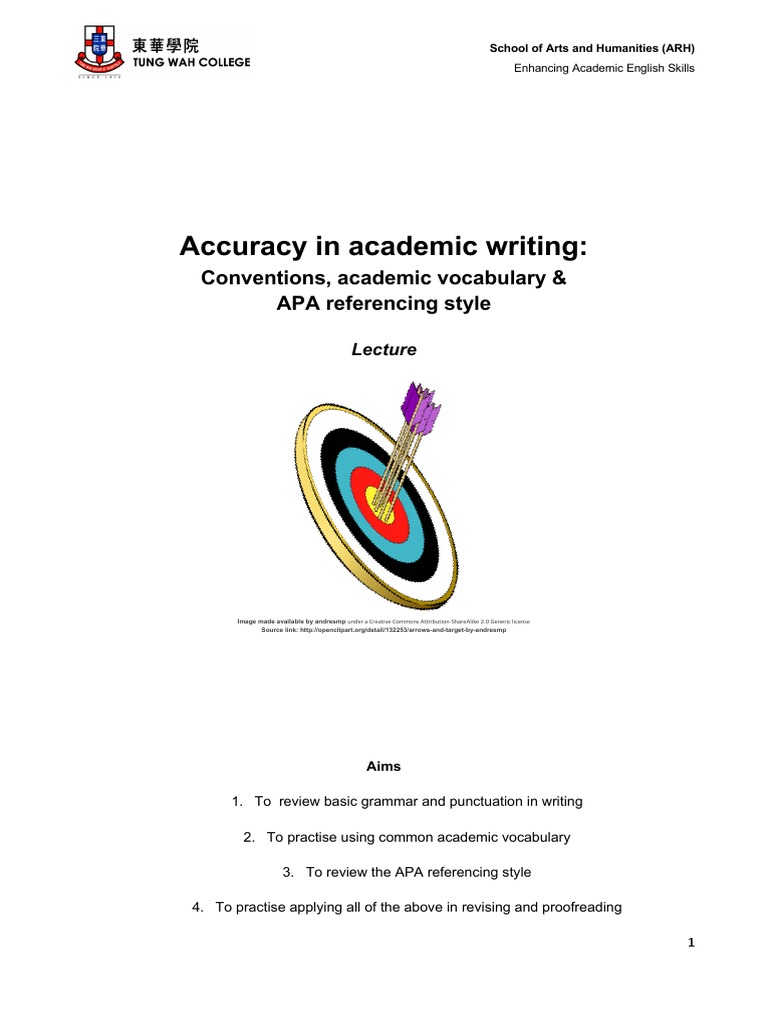 L2 - Conventions, Academic Vocabulary and APA Referencing Style | PDF