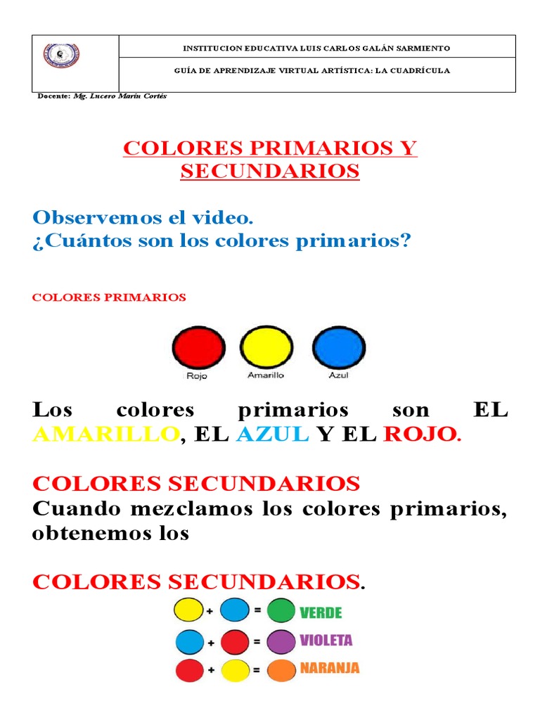 Colores Primarios y Secundarios | PDF