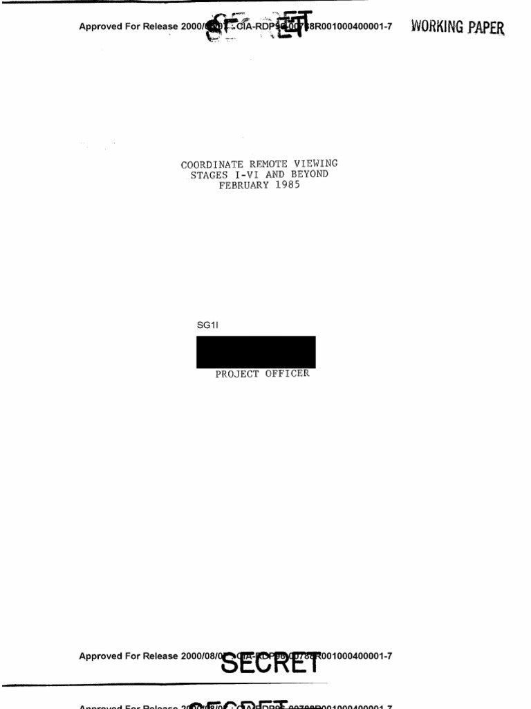 1985 SECRET CIA Remote Viewing Manual | PDF | Violence