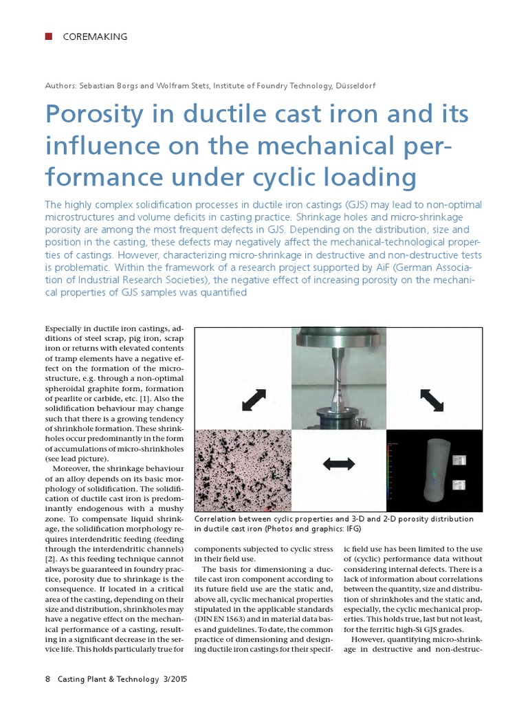 Porosity in Ductile Cast Iron and Its Influence On The Mechanical ...