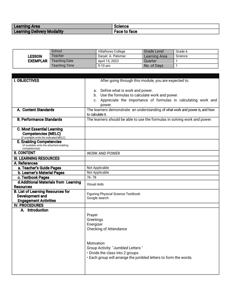 Lesson Exemplar in Science 2 | PDF