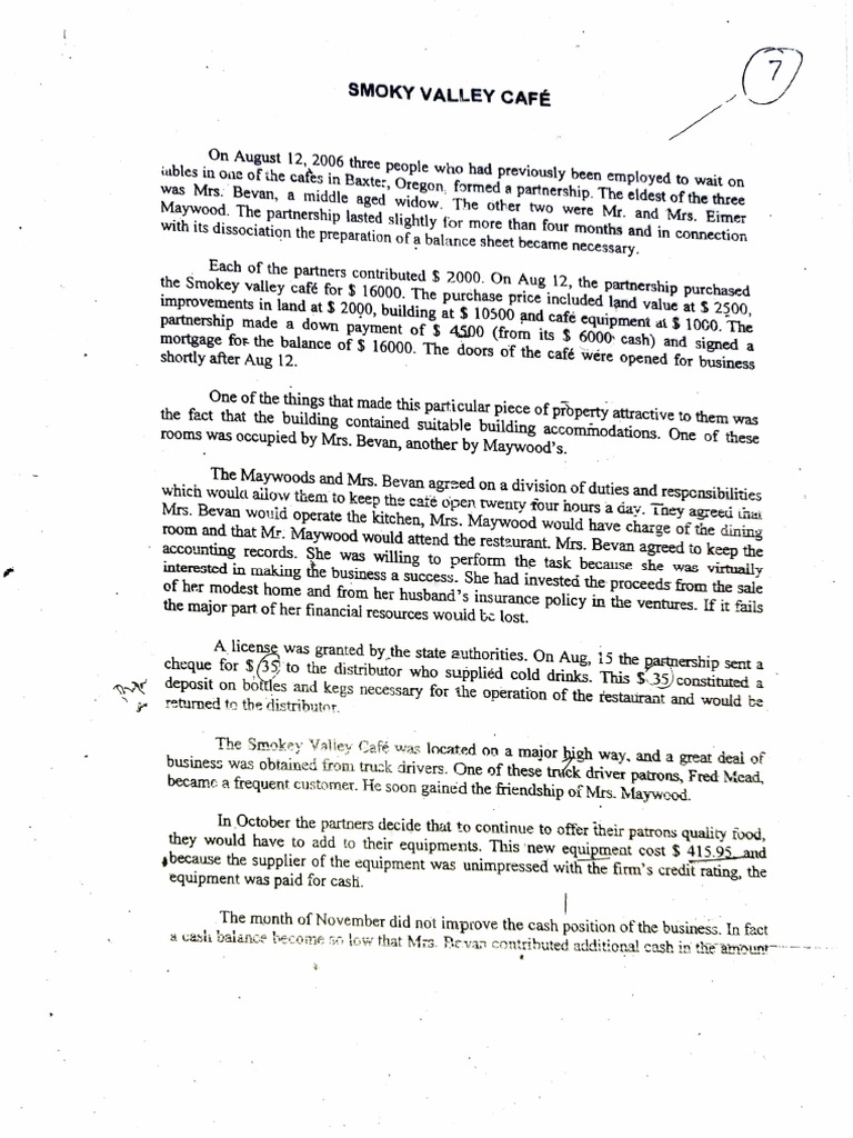 Case Smoky Valley Cafe | PDF