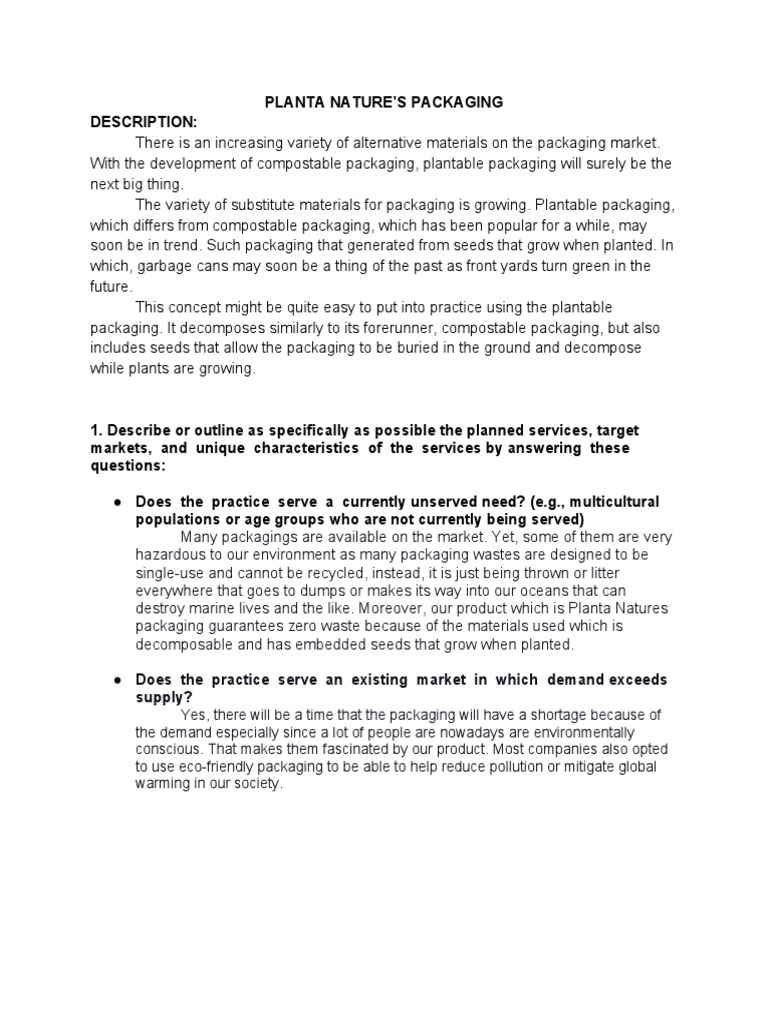 Plantable Packaging | PDF | Packaging And Labeling | Waste
