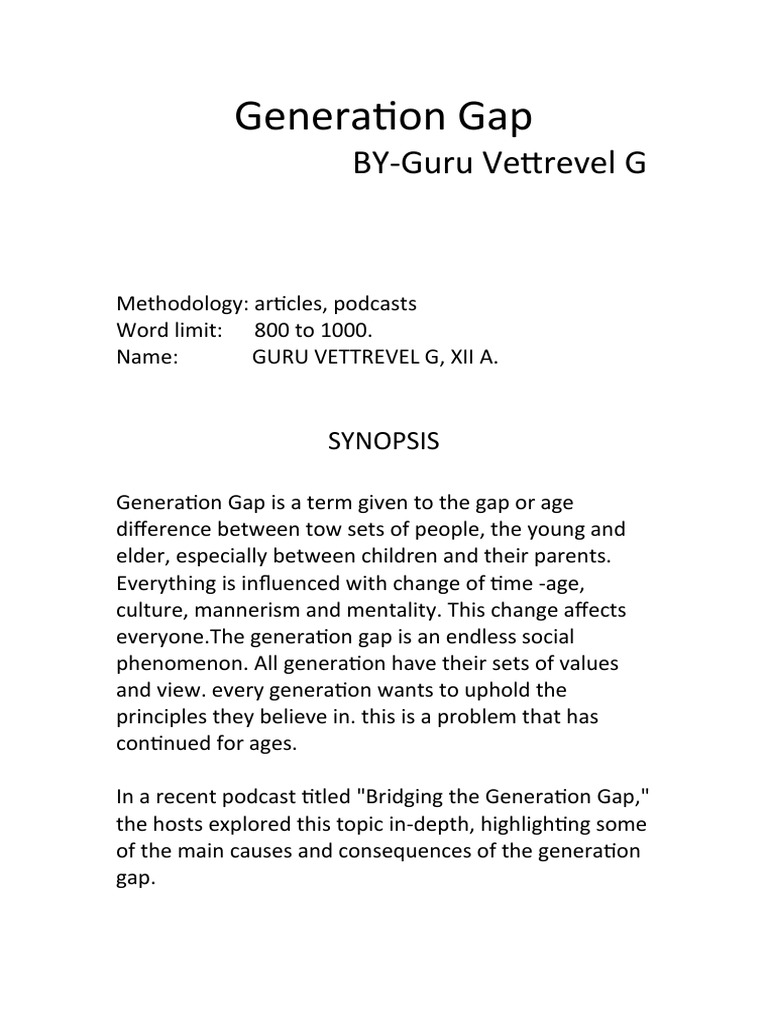 Generation Gap | PDF