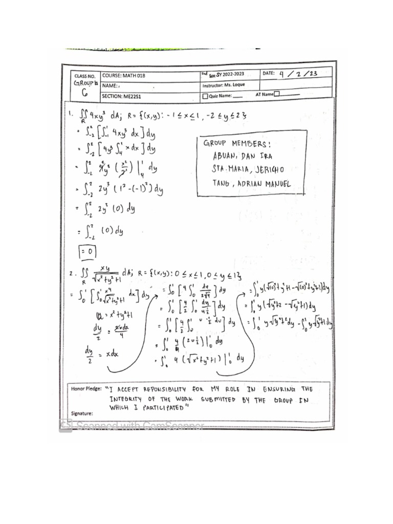 Assignment M1 Double and Triple Integration Assignment M1 6 | PDF Assignment M1 Double and Triple Integration Assignment M1 6 | PDF