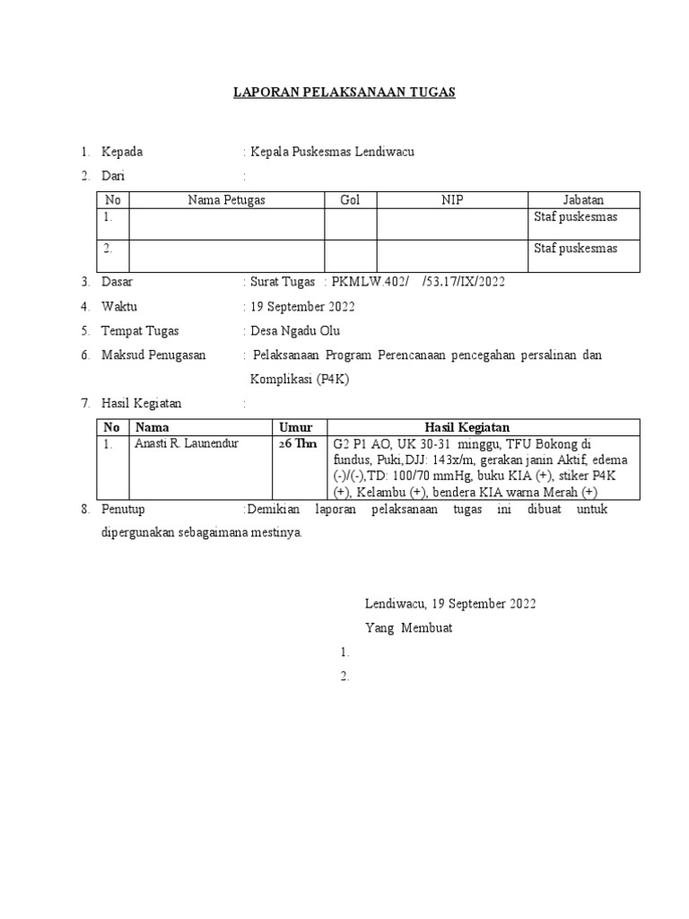 Contoh LPD P4k | PDF