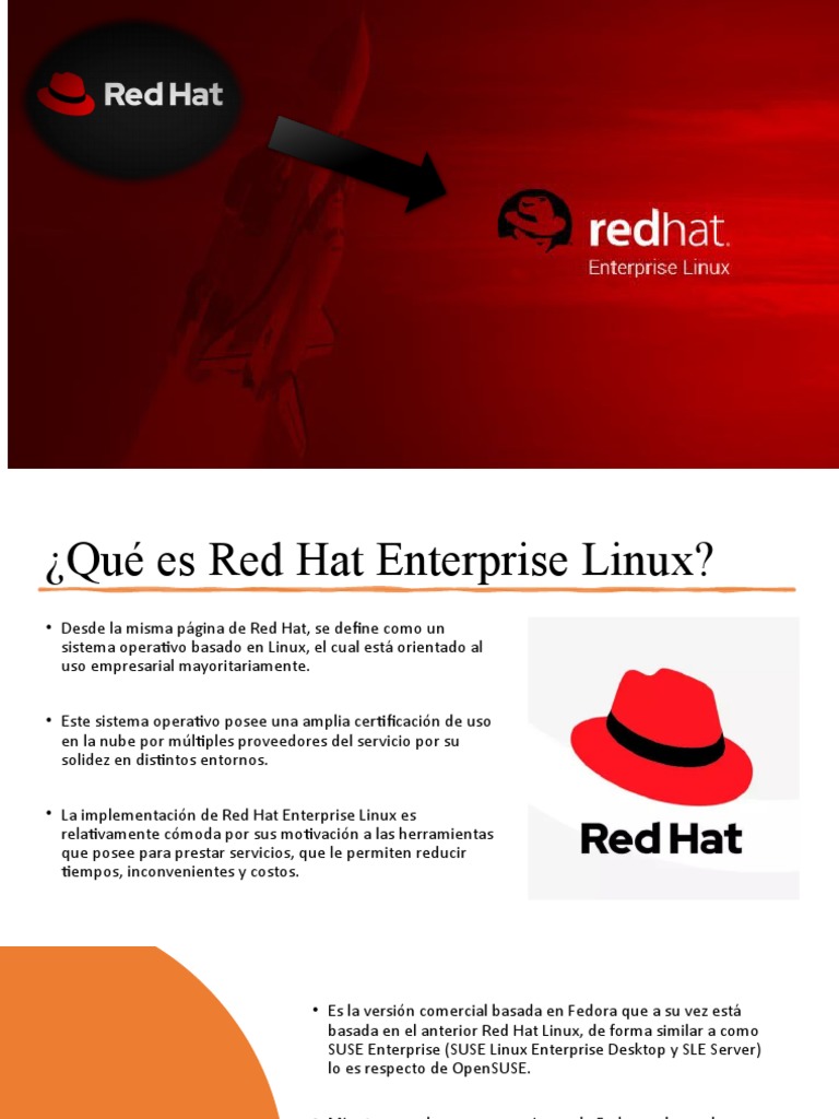 Presentación Redhat Enterprise Linux | PDF | sombrero rojo | Contenido libre