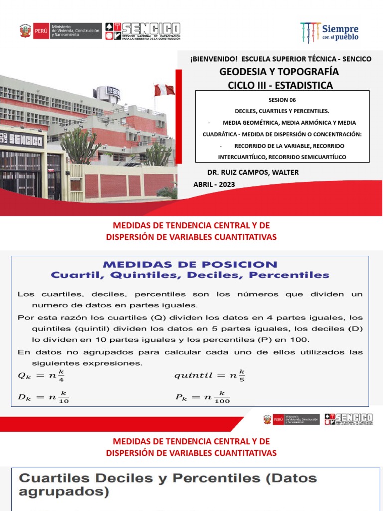 Deciles, Cuartiles y Percentiles | PDF | Cuantil | Muestreo (Estadísticas)