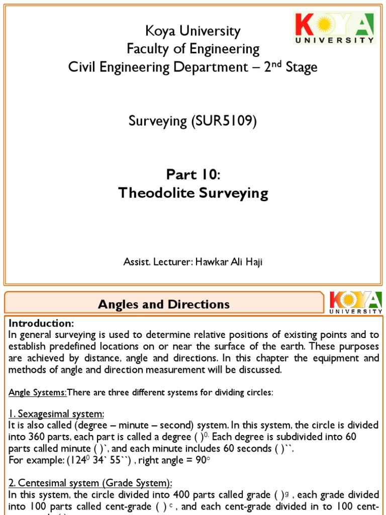 Part 10, Theodolite Surveying | PDF | Surveying | Elementary Geometry