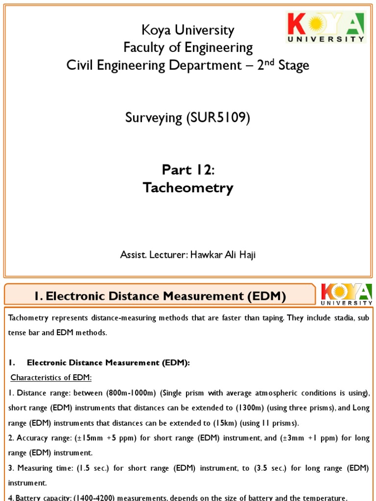 Part 12, Tacheometry | PDF | Surveying | Metrology