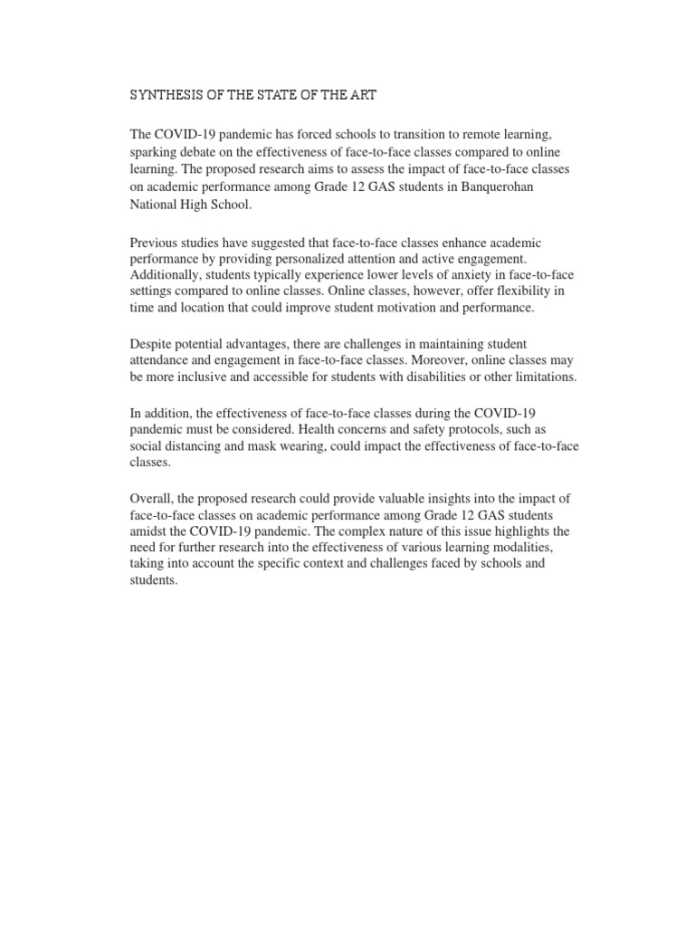 Synthesis of The State of The Art | PDF