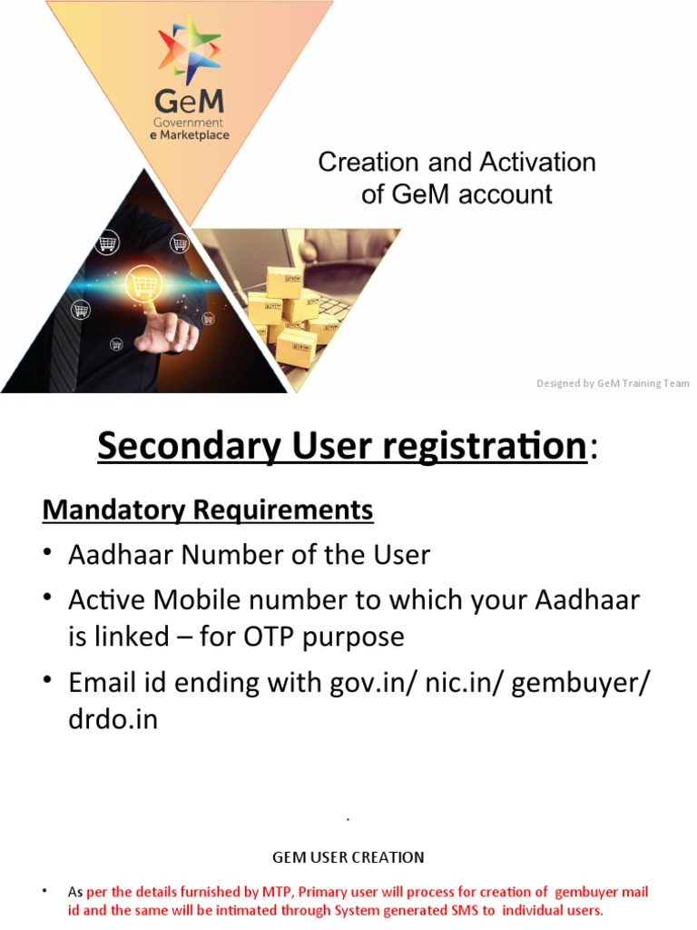 GeM Account Setup Guide for Govt Users | PDF