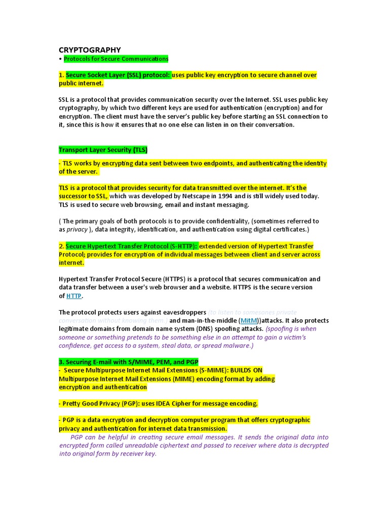 Secure Communication Protocols Guide | PDF | Transport Layer Security ...