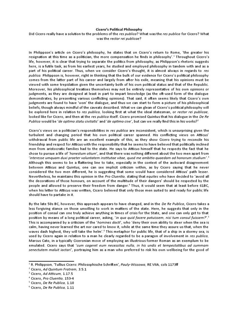 H5 Cicero's Political Philosophy | PDF | Cicero | Ancient Rome