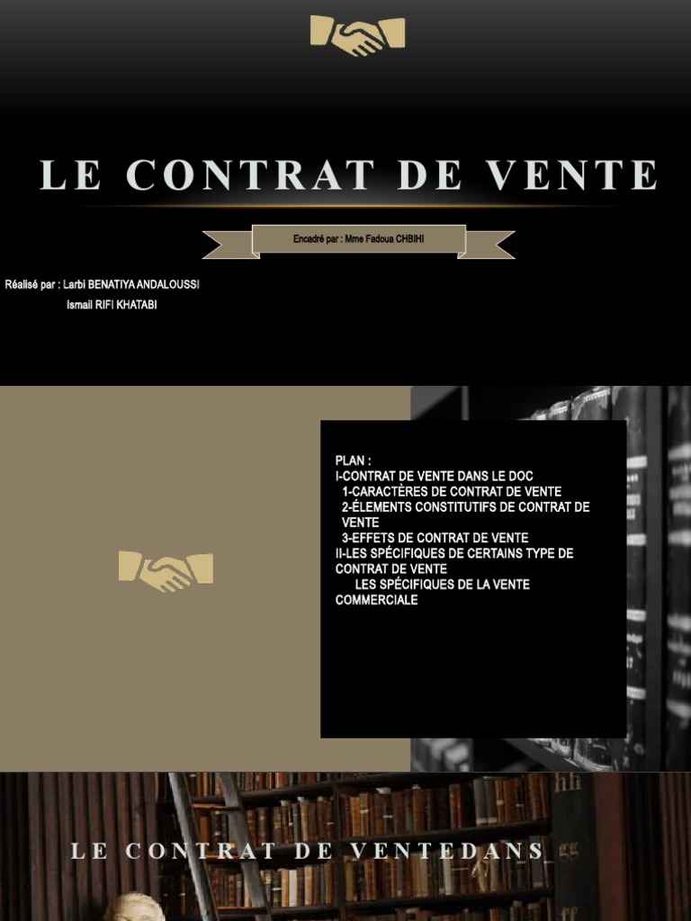 Le Contrat de Vente | PDF