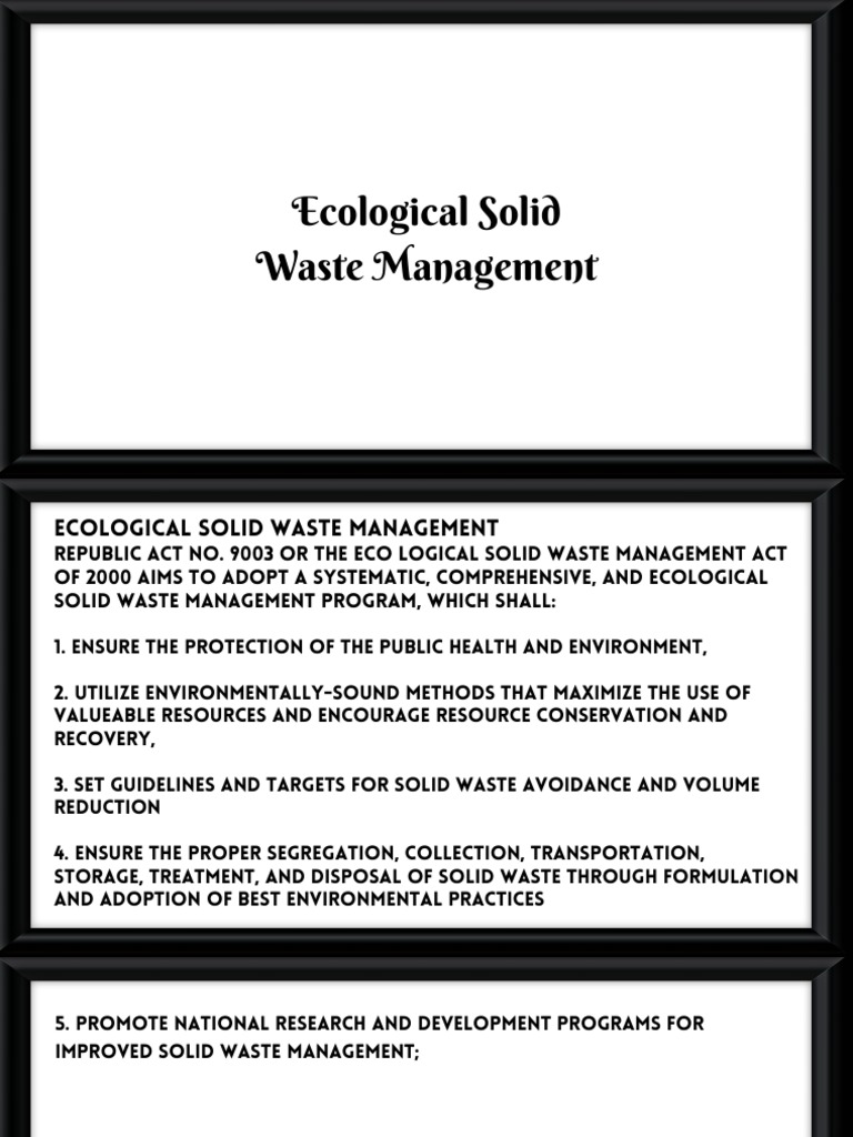Ecological Solid Waste Management | PDF