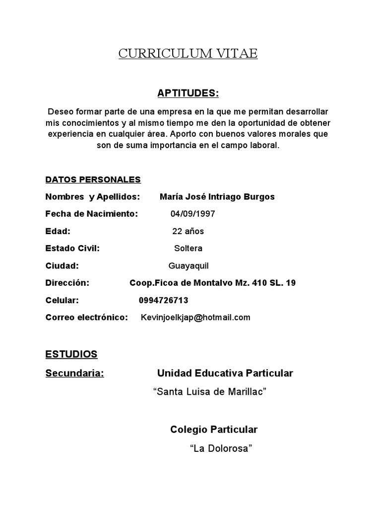 Curriculum Majo | PDF