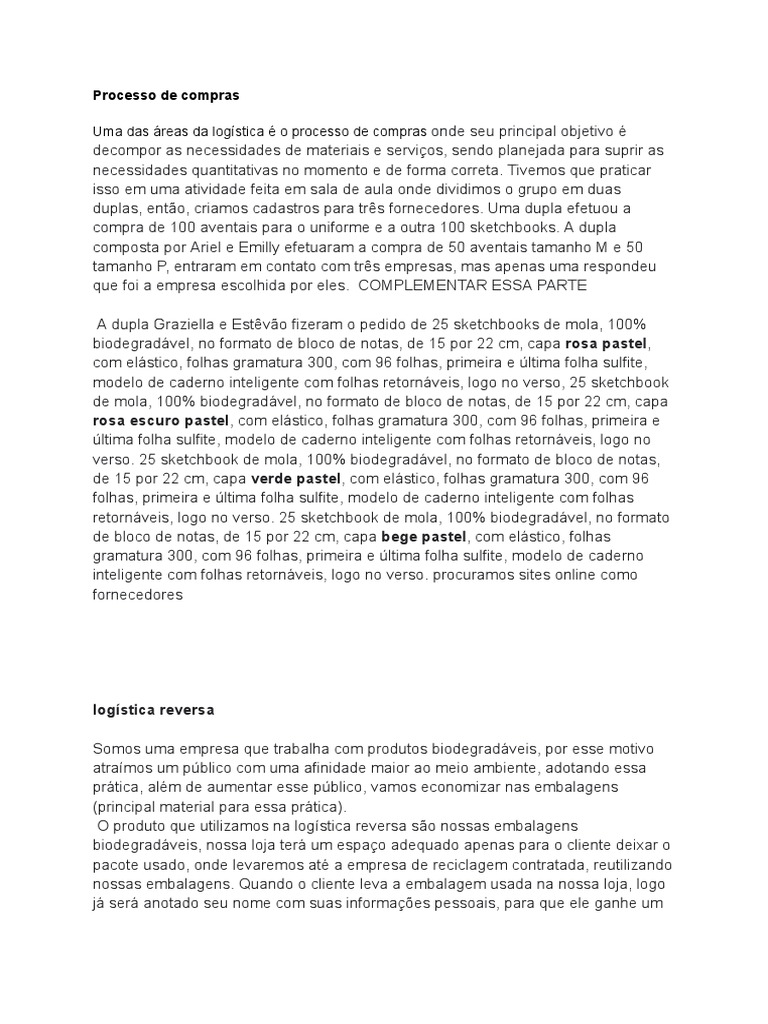 Relatório Logistica PI | PDF | Embalagem e rotulagem | Logística