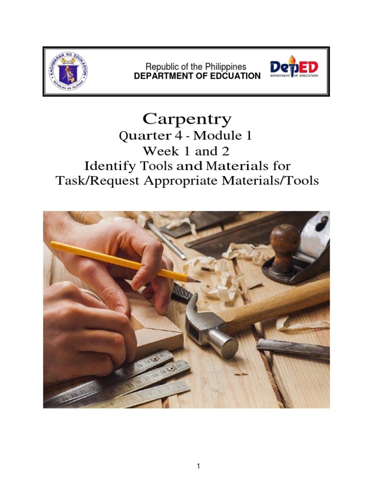 Carpentry Grade 8 Week 1 2 | PDF | Woodworking | Wood