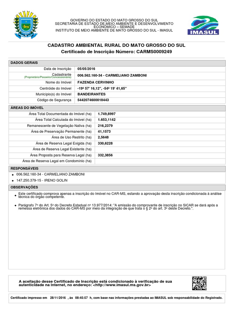 Cadastro Ambiental Rural | PDF