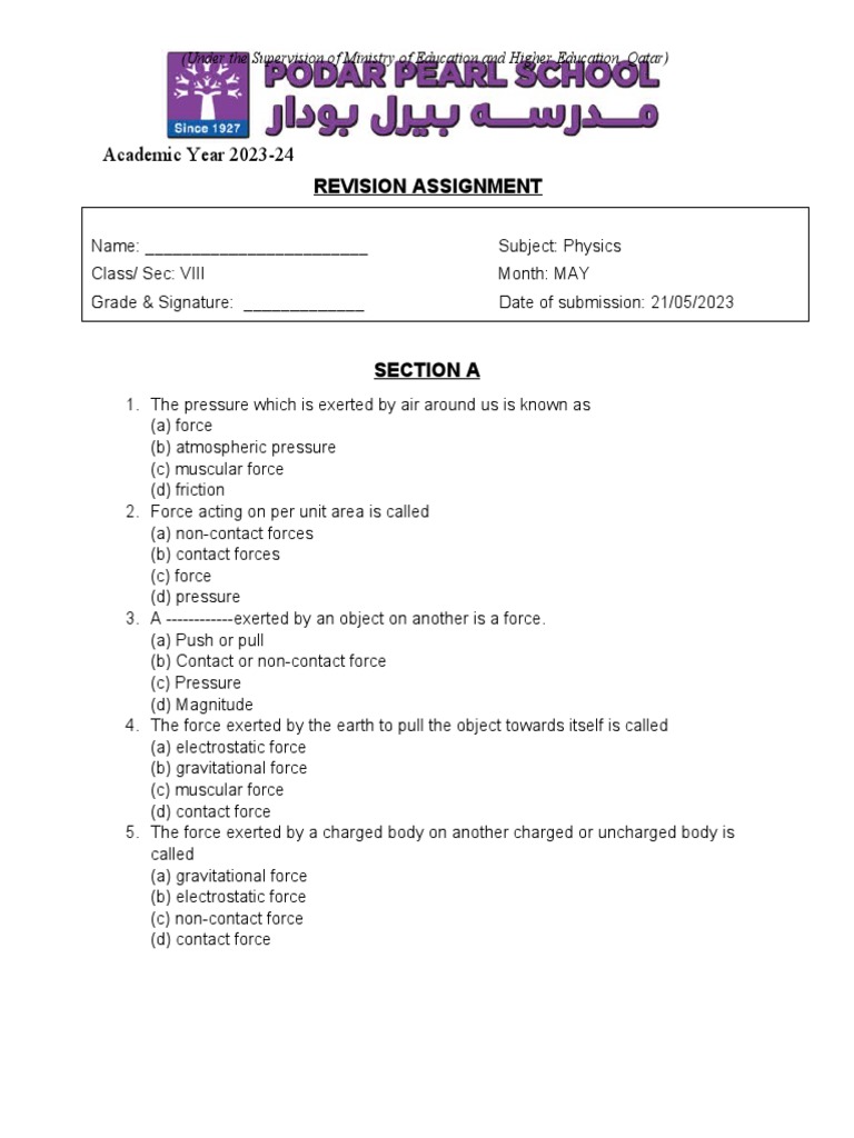 Academic Year 2023-24: Revision Assignment | PDF