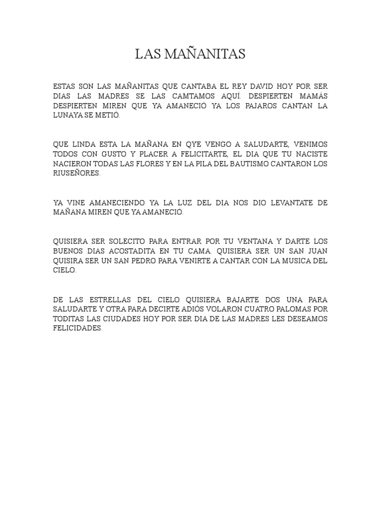 Las Mañanitas | PDF