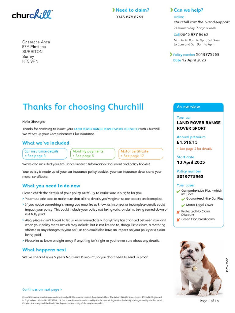 Thanks For Choosing Churchill: Need To Claim? Can We Help? | PDF
