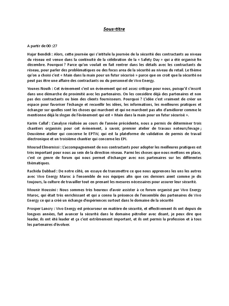 Sous Titres Vidéo | PDF