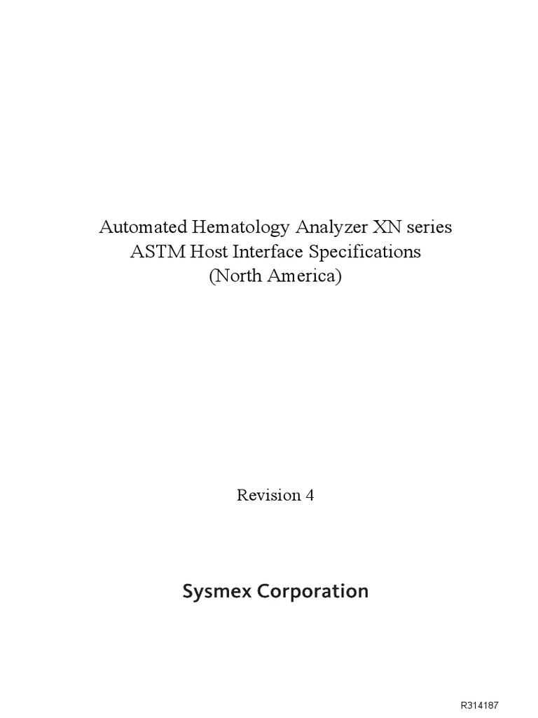 XN Series ASTM Host Interface Specifications - NA - Ver4 (R314187 ...