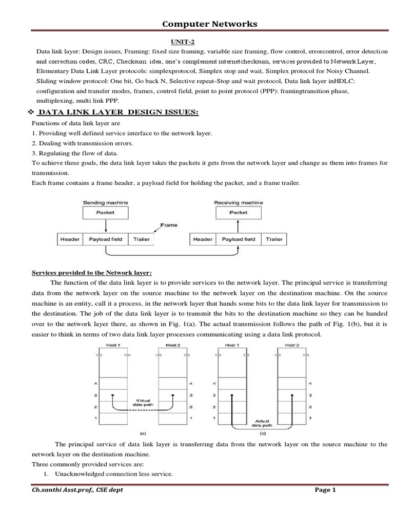 CN Unit 2 | PDF | Error Detection And Correction | Computer Network