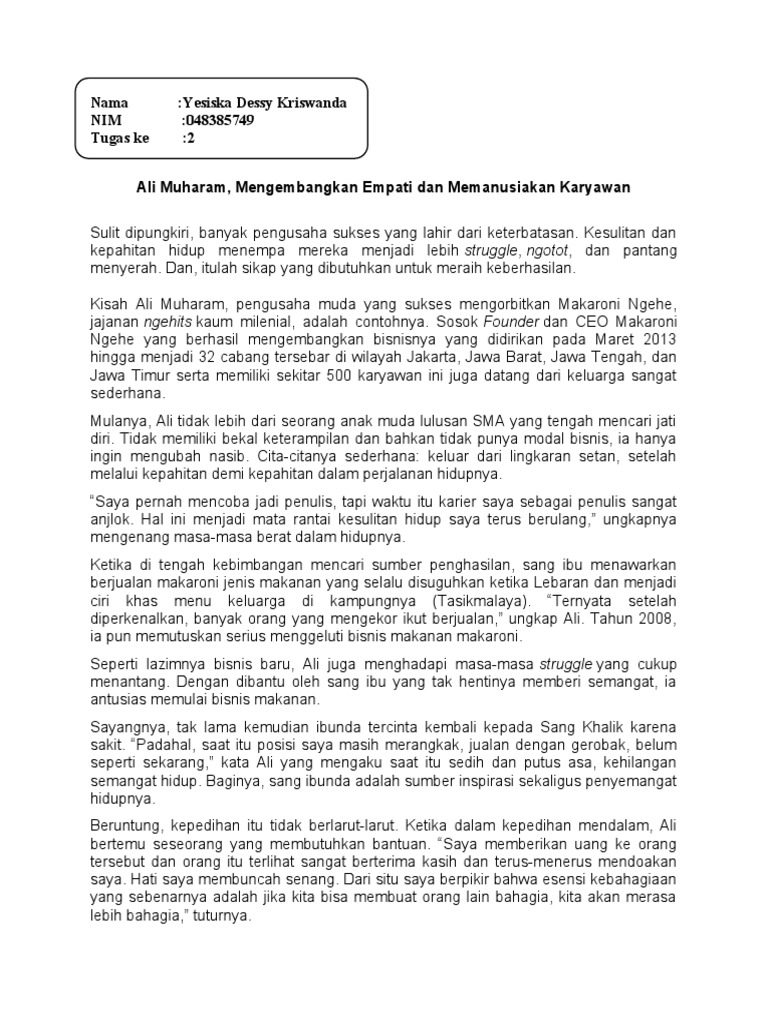 Tugas 2 - Manajemen (Selesai) | PDF