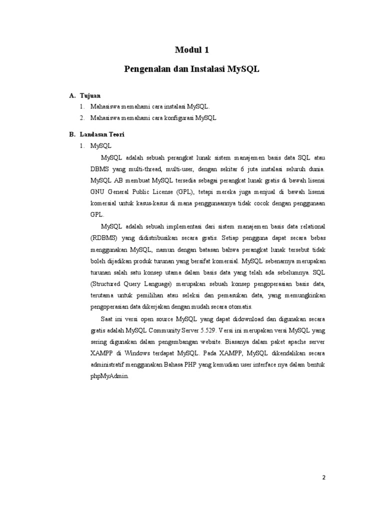 9-Pengenalan Dan Instalasi MySQL | PDF