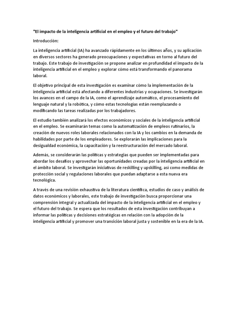 El Impacto De La Inteligencia Artificial En El Empleo Y El Futuro Del 0636