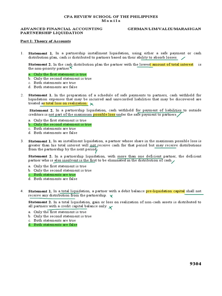 9304 Partnership Liquidation Pdf