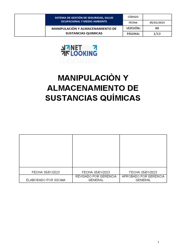 PROCEDIMIENTO DE MANEJO DE SUSTANCIAS QUÍMICAS | PDF