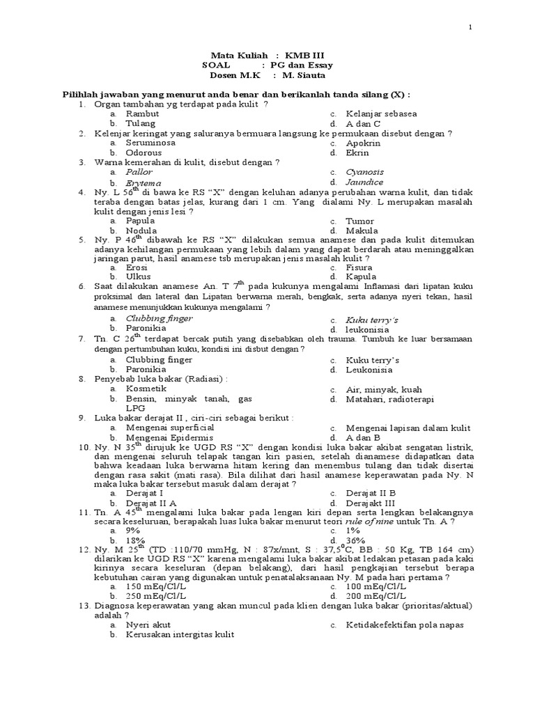 Soal Monic KMB | PDF