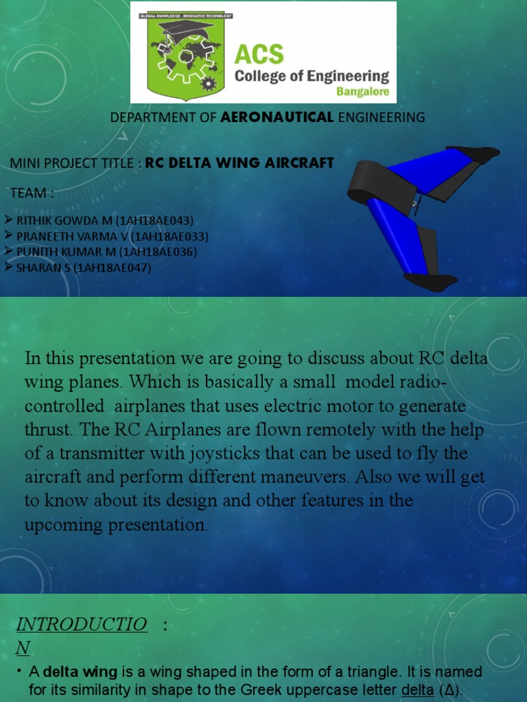 RC Delta Wing Aircraft | PDF