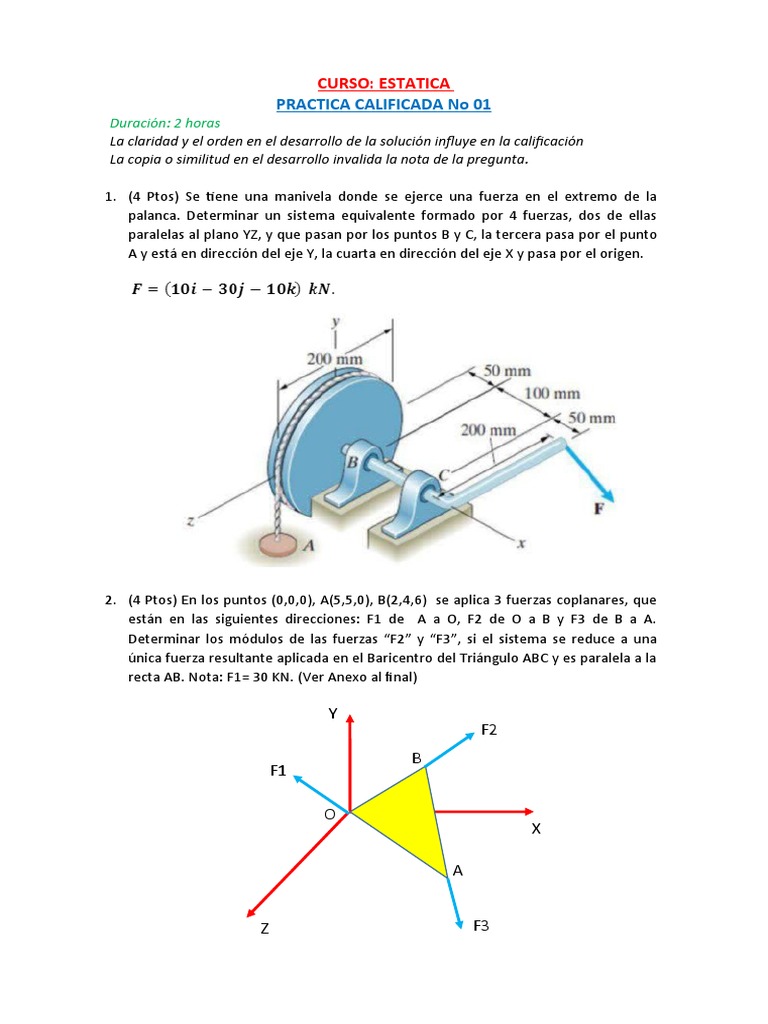 Práctica Estatica No 01 | PDF