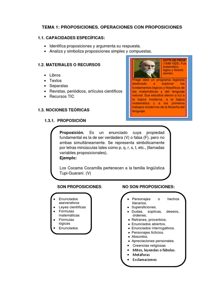 01 - Tema 1 Proposiciones | PDF